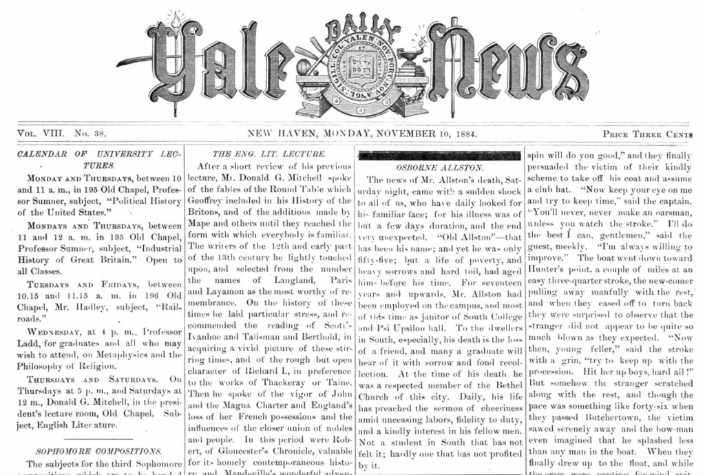 The Sweep of South College: The Life and Death of Osborn Allston - Yale ...